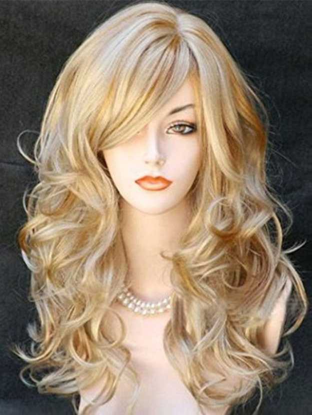 Classy Curly Medium Capless Synthetic Wigs