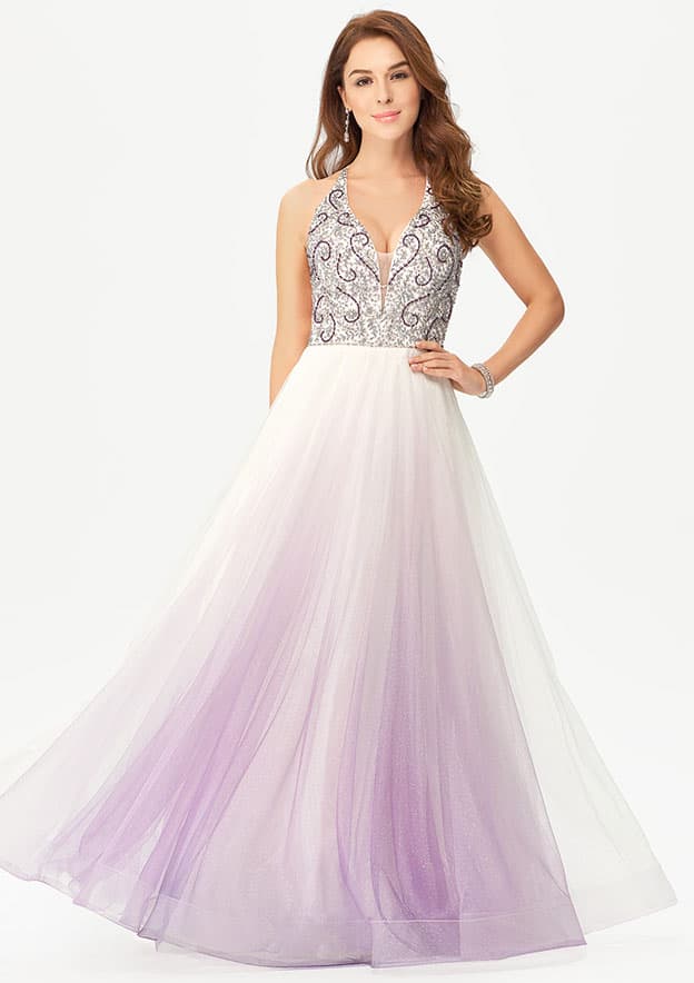 Crossed Straps Ombre Prom Dresses - Long & Short Prom Gowns | Stacees