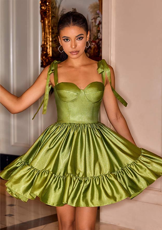 A-line Knit Graduation Dress Sweetheart Short/Mini with Ruffles S8225H ...